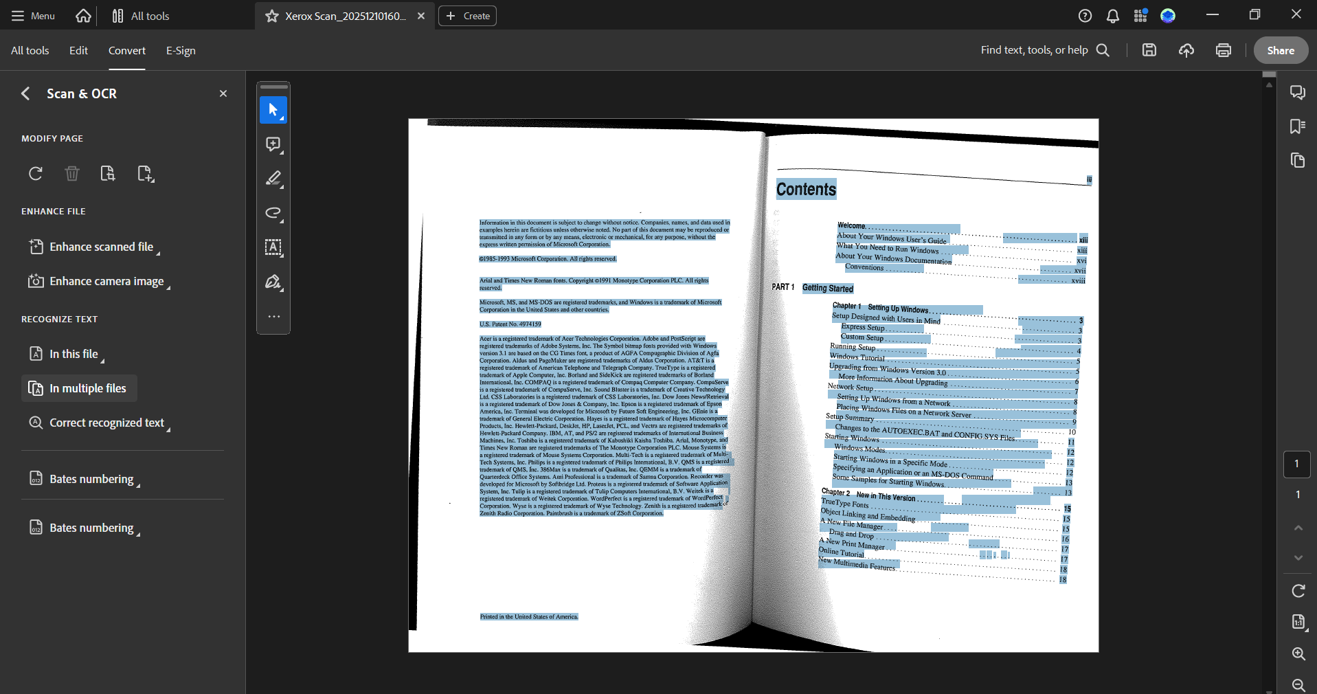 Using Adobe Acrobat Pro to Convert Scanned Pages to Copyable Text (OCR ...